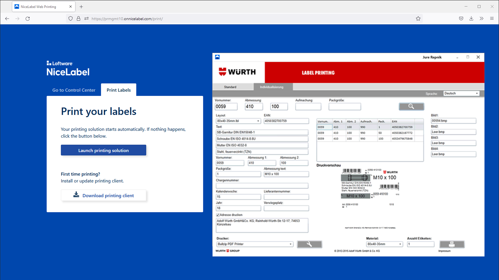 Schur Software - Loftware NiceLabel